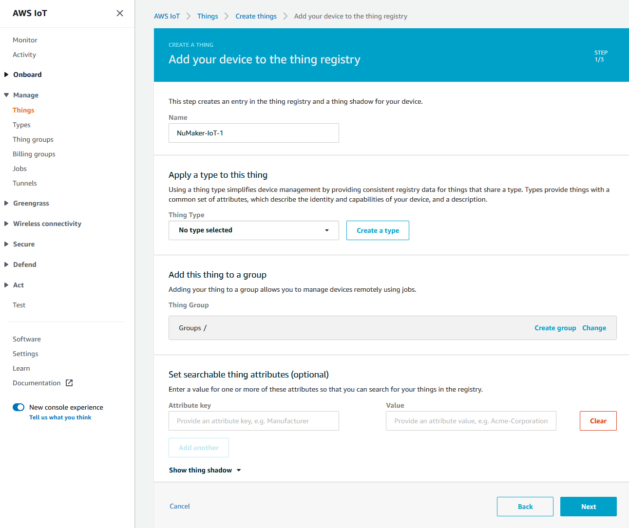Configuring AWS IoT for Device Connections - Ineltek Docs