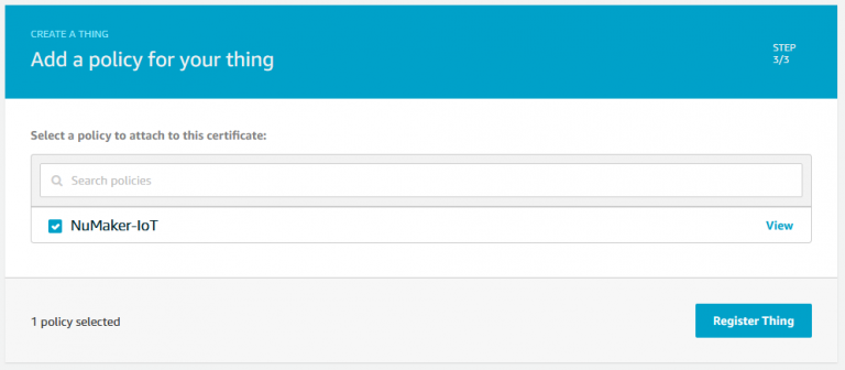 Connecting the NuMaker-IoT-M487 to AWS - Ineltek Docs