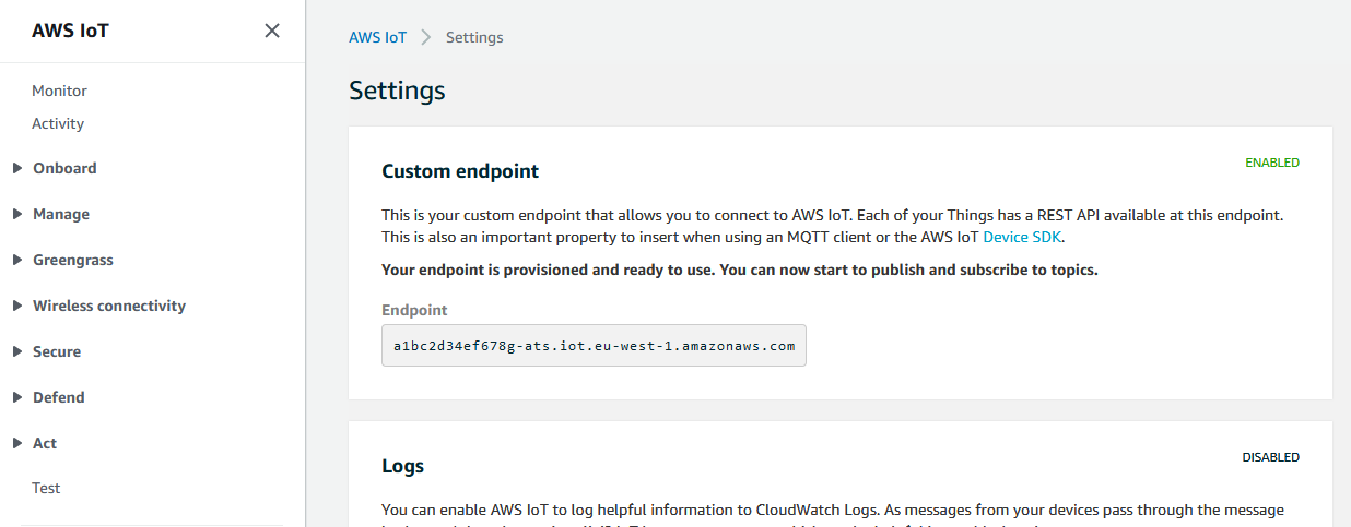 Connecting the NuMaker-IoT-M487 to AWS - Ineltek Docs