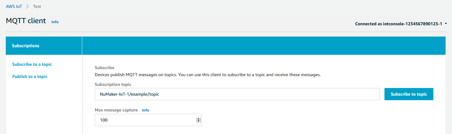 Connecting the NuMaker-IoT-M487 to AWS - Ineltek Docs